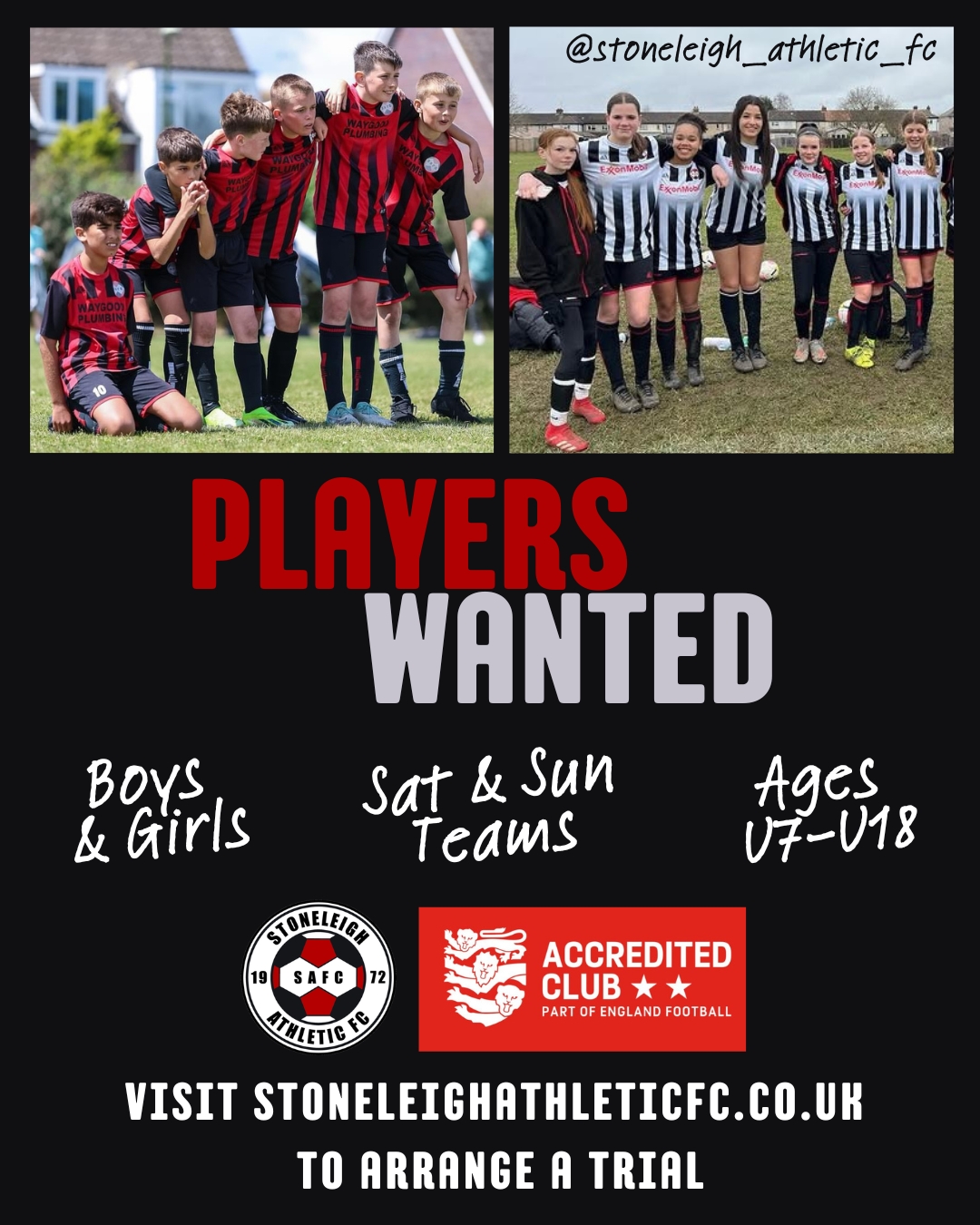 Players Wanted for Epsom & Ewell Youth League (EEYL) & Surrey Youth ...
